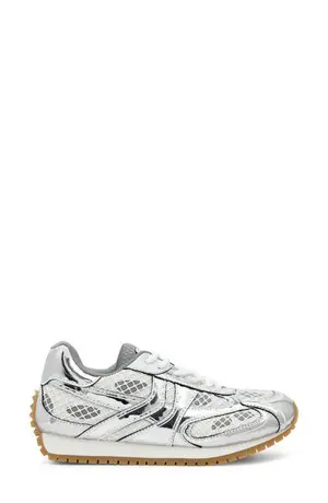 Steve Madden Pager Sneaker With Mesh And Metallic Paneling