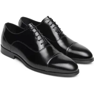 NEROGIARDINI Leather Cap Toe Oxford - Black