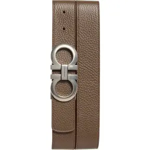 FERRAGAMO Reversible Double Gancio Belt - Clay Midbrown