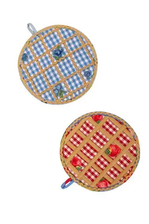 MODERN PRAIRIE Berry Fine Pie Time Potholder & Trivet - Blue