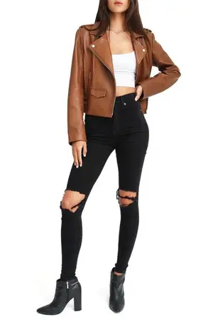 BELLE & BLOOM Just Friends Leather Moto Jacket