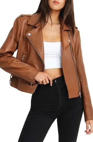 BELLE & BLOOM Just Friends Leather Moto Jacket