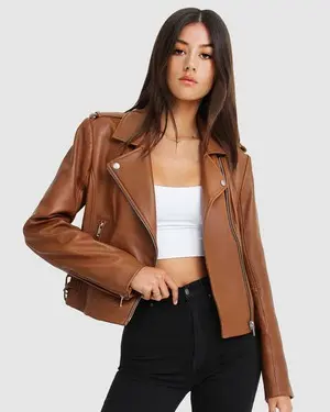 BELLE & BLOOM Just Friends Leather Moto Jacket
