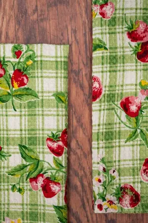 MODERN PRAIRIE Strawberry Gingham Tea Towels