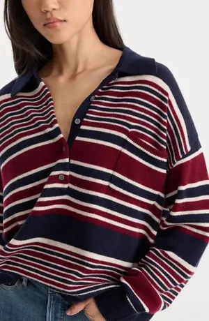 Good American The Oversized Rugby Sweater