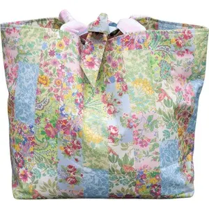 MODERN PRAIRIE Garden Collage Patchwork Market Tote Bag - Green