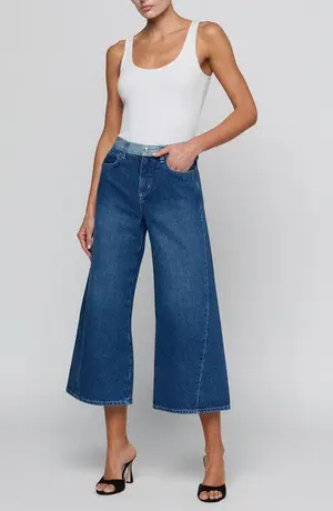 L'Agence Bronte High Waist Crop Wide Leg Jeans