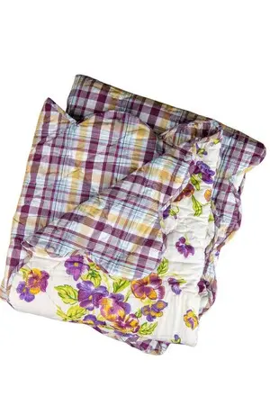 MODERN PRAIRIE Pansies Throw - Ecru