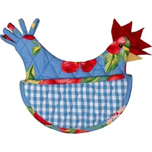 MODERN PRAIRIE Strawberry Magic Happy Hen Mini Mitt - Blue