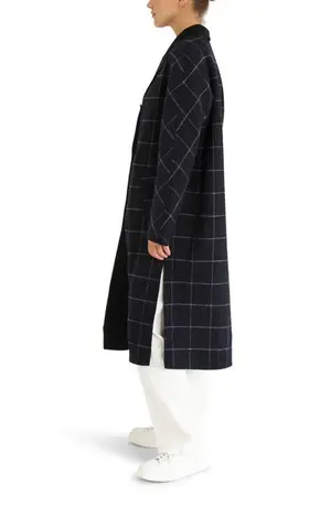 BELLE & BLOOM Windowpane Plaid Wool Blend Coat