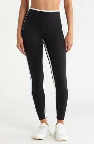 Splits59 Sam High Waist 7/8 Leggings - Black/skylight