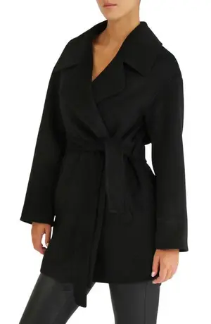 BELLE & BLOOM Eternal Flame Tie Waist Wool Blend Coat
