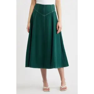 CLEOBELLA Diana Cotton Twill Midi Skirt - June Bug