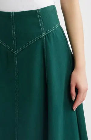 CLEOBELLA Diana Cotton Twill Midi Skirt