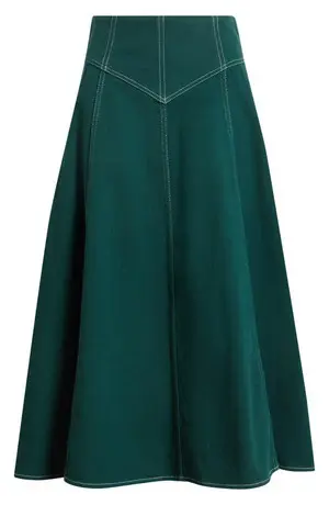 CLEOBELLA Diana Cotton Twill Midi Skirt