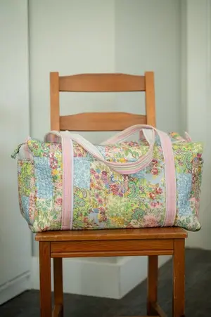 MODERN PRAIRIE Garden Collage Patchwork Duffle Bag