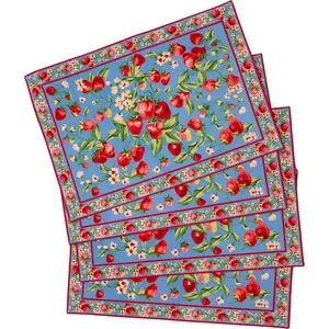 MODERN PRAIRIE Strawberry Magic Placemats - Blue