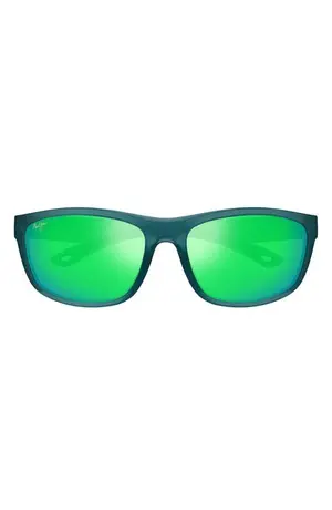Maui Jim Nuu Landing 60mm Polarizedplus2® Rectangular Sunglasses - Teal