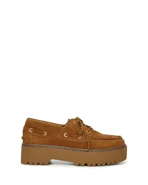BELLE & BLOOM Suede Platform Boat Shoes