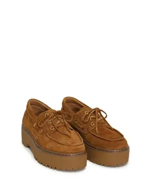 BELLE & BLOOM Suede Platform Boat Shoes