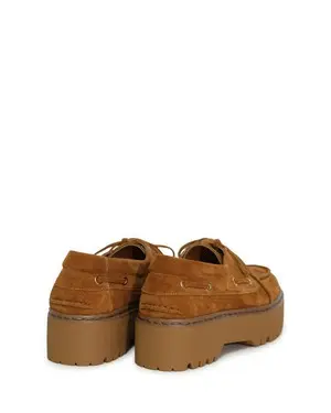 BELLE & BLOOM Suede Platform Boat Shoes