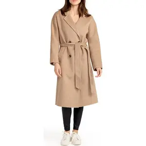 BELLE & BLOOM Standing Still Belted Wool Blend C - Oat