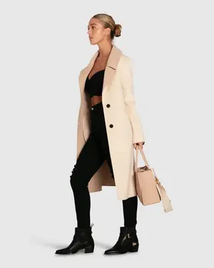 BELLE & BLOOM Lexington Two-tone Wool Blend Coat - Beige