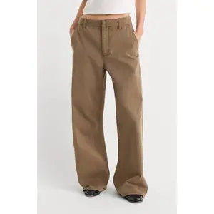 Good American Low Slung Baggy Trousers - Tea Bark