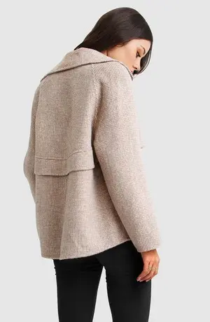 BELLE & BLOOM Double-breasted Wool Blend Peacoat - Beige