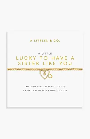 A LITTLES & CO A Little 'lucky To Have A Sister Like You' Bracelet - Gold Plated