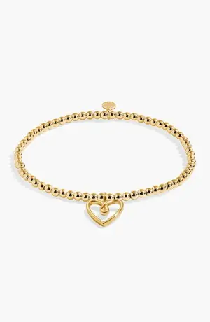 A LITTLES & CO A Little "lucky To Have A Sister Like You" Gold-tone Heart Charm Bracelet - Gold Plated