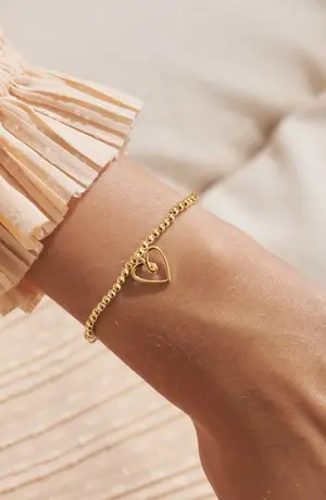 A LITTLES & CO A Little "lucky To Have A Sister Like You" Gold-tone Heart Charm Bracelet - Gold Plated