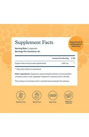 YOUTHEORY Maca Root Natural Energy Menopause Support Supplement 120 Vegetarian Capsules