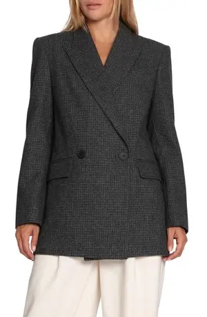 BELLE & BLOOM Big Brother Talk Double Breasted Blazer - Charcoal