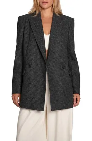 BELLE & BLOOM Double Breasted Plaid Blazer