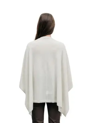 Gerard Darel Long Sleeve Draped Cashmere Poncho