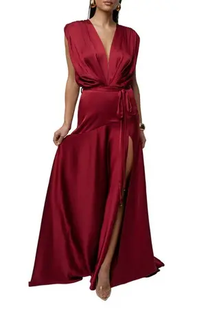 JLUXLABEL Amalia Satin Maxi Dress - Red