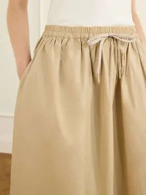 Varley Cambria Gathered Cotton-jersey Midi Skirt