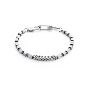COEUR DE LION Precious Cubes & Chain Bracelet - Silver