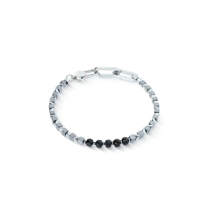 COEUR DE LION Pulse Line Bracelet With Black Spinel And Stainless Steel - Silver