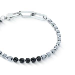 COEUR DE LION Pulse Line Bracelet With Black Spinel And Stainless Steel