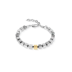 COEUR DE LION Stainless Steel Cubes Bracelet With Gold-coloured Accent - Silver