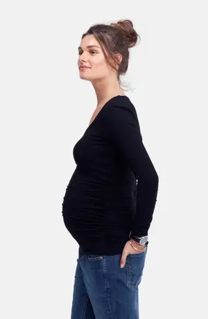 Isabella Oliver The Scoop Maternity Top - Black