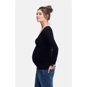 Isabella Oliver The Scoop Maternity Top - Black
