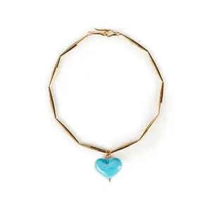 Tohum Design Blue / Gold Cuore Necklace – Turquoise - Blue/gold