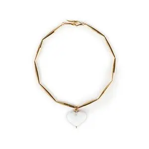 Tohum Design White / Gold Cuore Necklace – Snow White - White/gold