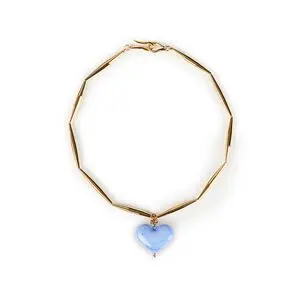 Tohum Design Blue / Gold Cuore Necklace – Cornflower - Blue/gold