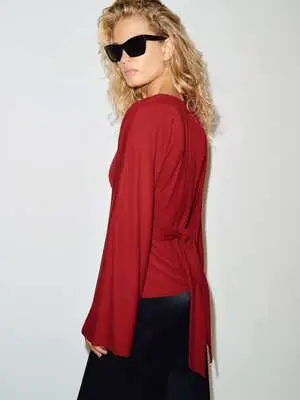 REFORMATION Hadley Knit Top - Red