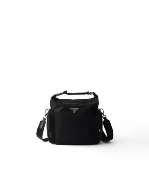 Prada Re-nylon And Saffiano Leather Shoulder Bag - Black