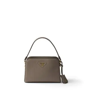 Prada Leather Mini Handbag - Grey